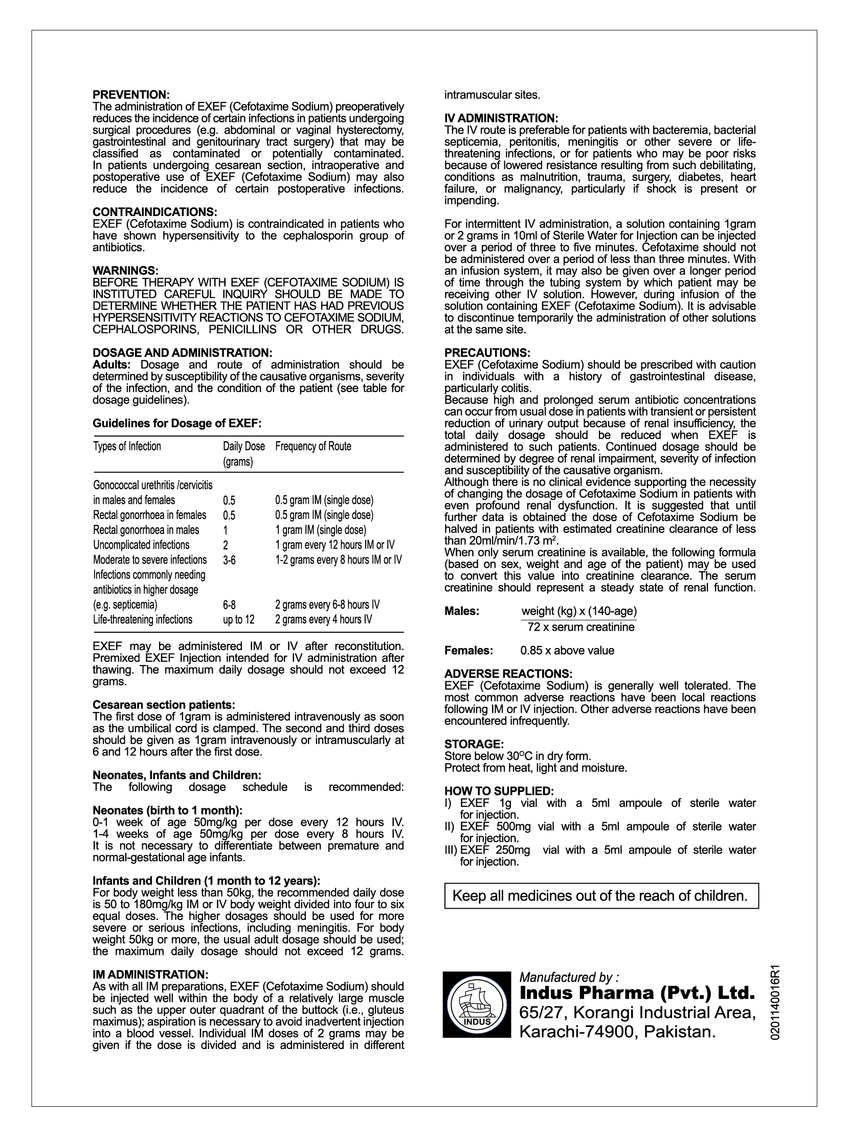 Exef-Leaflet – Indus Pharma